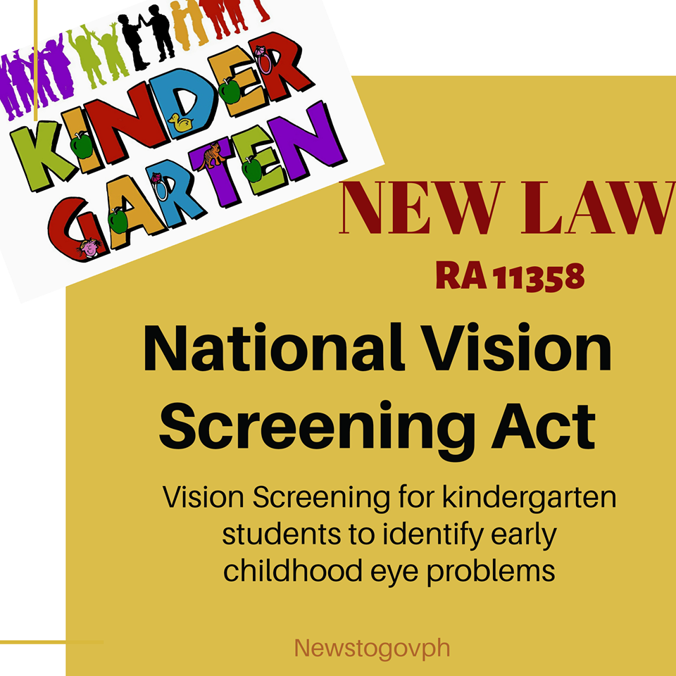 A new law signed Known as National Vision Screening Act - NewsToGov
