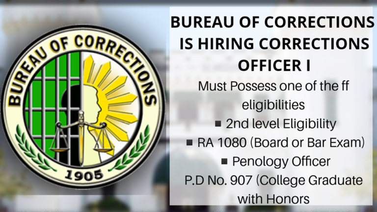 BuCor Recruitment 2023: Bureau Of Corrections hiring Corrections ...
