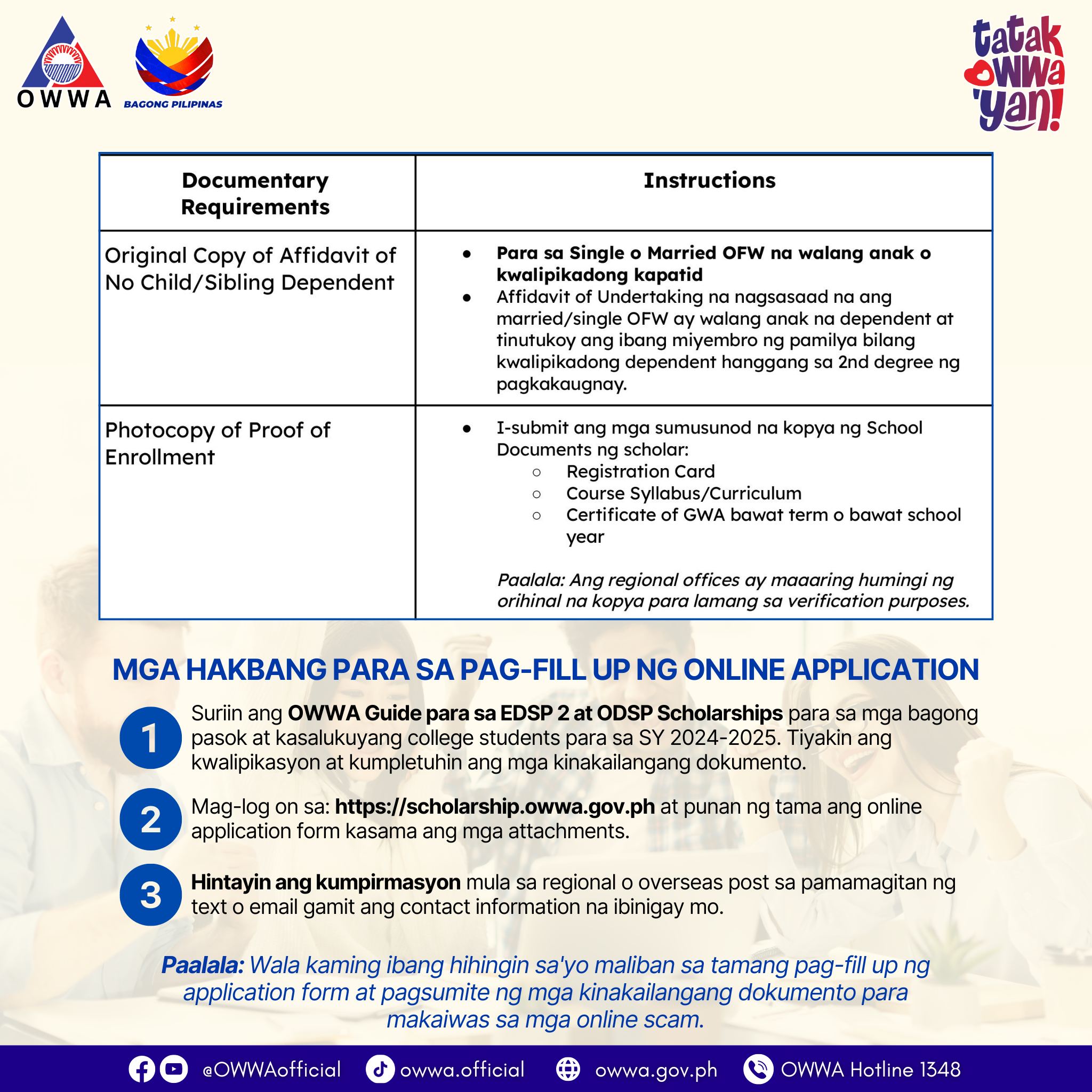 OWWA Scholarship Program: Apply Now - NewsToGov