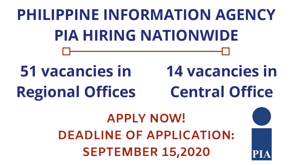 Philippine Information Agency PIA is hiring nationwide - NewstoGov