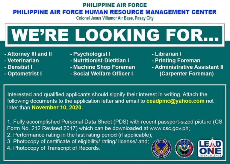 Philippine Air Force (PAF) is hiring: Apply now! - NewsToGov