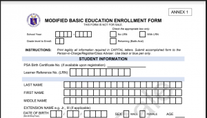Modified Basic Education Enrollment Form Download - NewsToGov