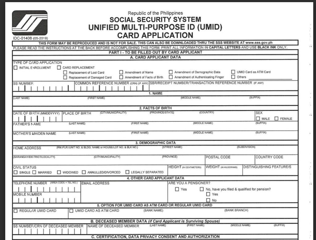 UMID ID Application Form PDF Download - NewsToGov